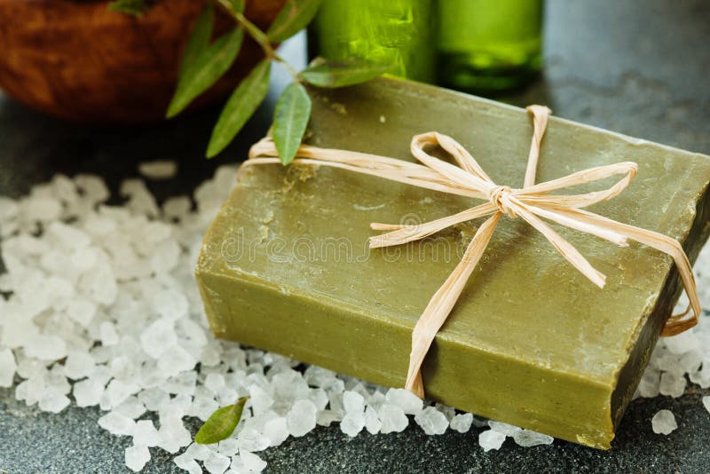 Natural Handmade Olive Soap, Selective Focus Stock Image - Image of ...