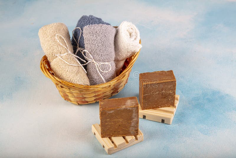 Natural Handmade Soap. Beautiful Soaps Made of Coffee Stock Image ...