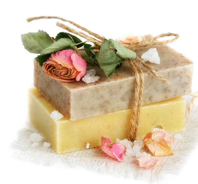 Natural Handmade Soap with Fragrant Herbs Stock Photo - Image of ...
