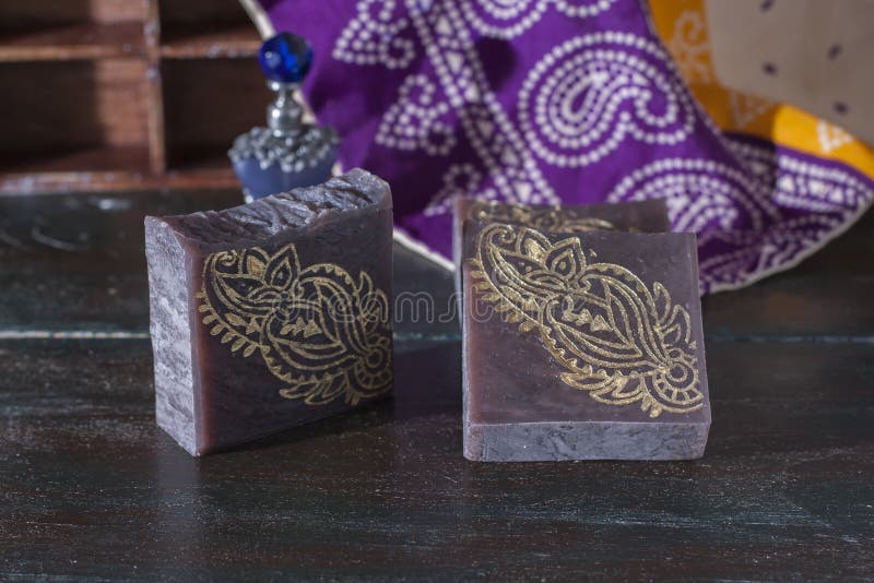 Natural Handmade Soap in Indian Style. Stock Image - Image of bath ...