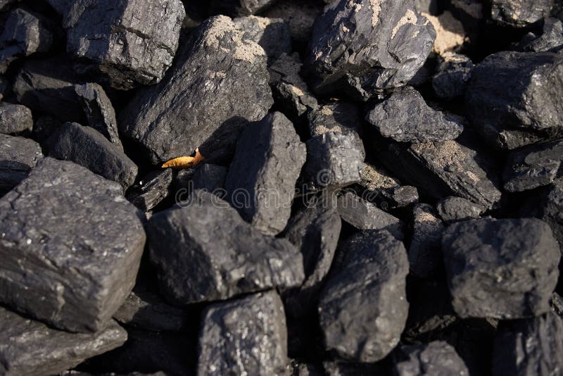 Natural Coal for Heating Homes in the Cold Season Stock Photo - Image ...