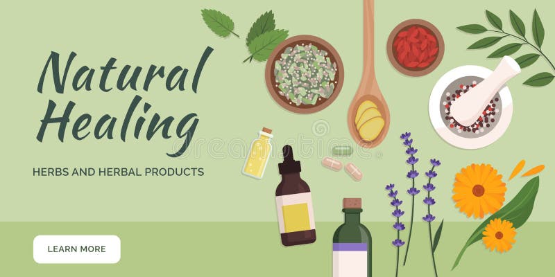 Natural Healing and Herbal Medicine Stock Vector - Illustration of ...