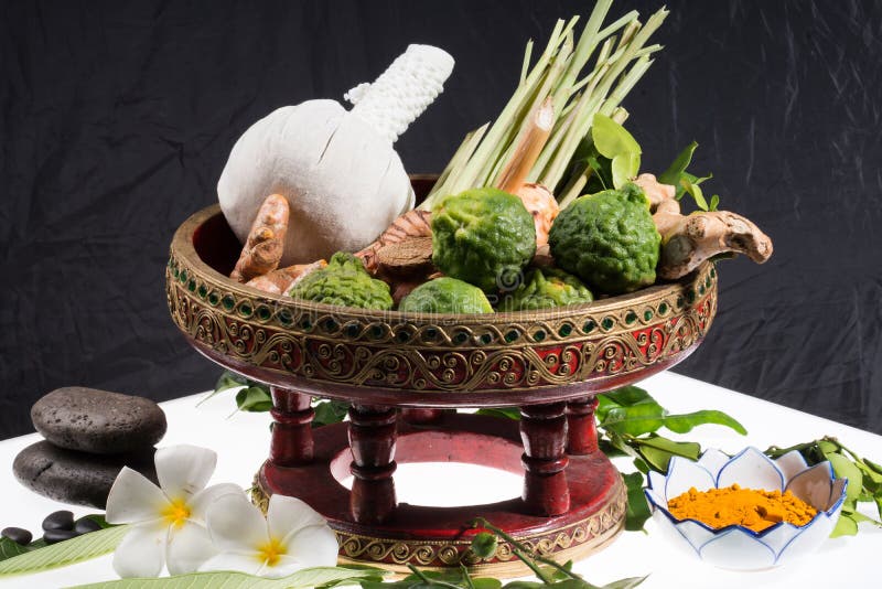 Natural Herb Spa Massage Ball Therapy Stock Photo - Image of herbs ...