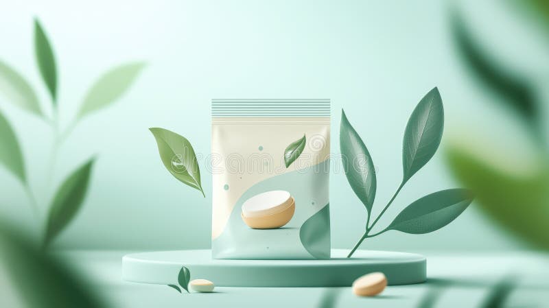 Natural Herbal Supplement Packaging Design Stock Illustration ...