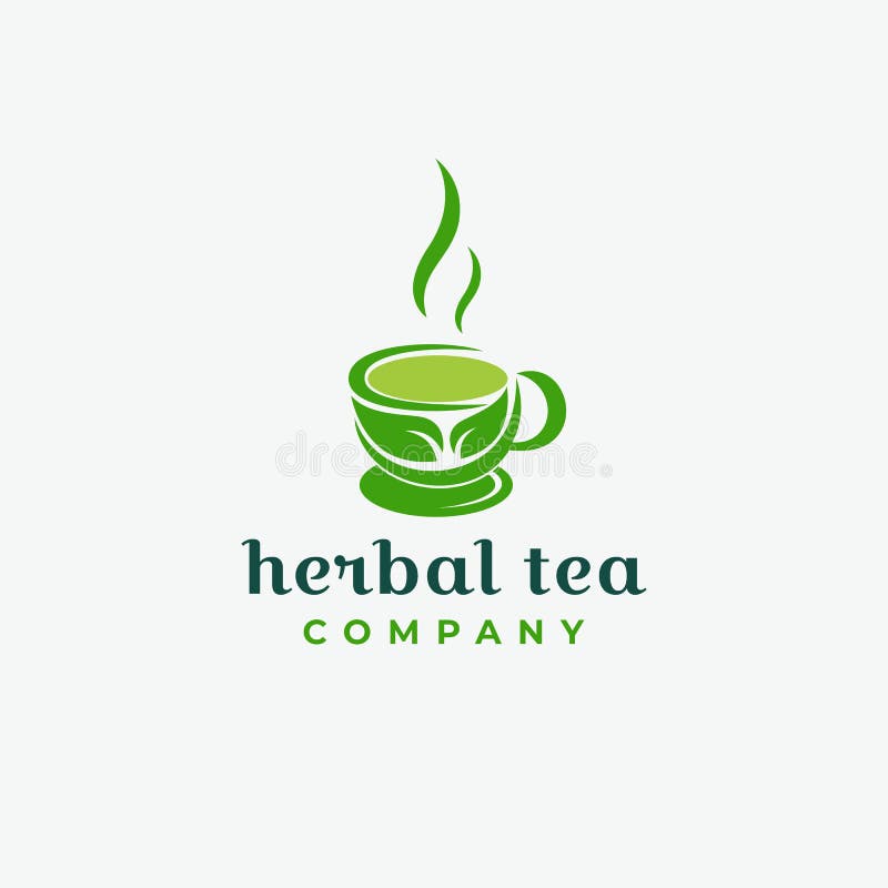 Natural Herbal Tea Logo Design Vector Stock Vector - Illustration of ...