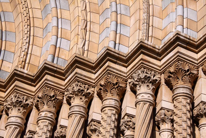 Ornate Pillars at the Natural History Museum Stock Image - Image of ...