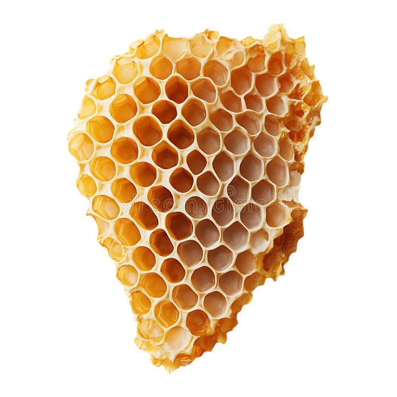 Natural Honeycomb Piece Against Transparent Background Stock ...