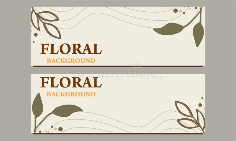 Natural Horizontal Banner Template with Floral and Flower Ornament ...