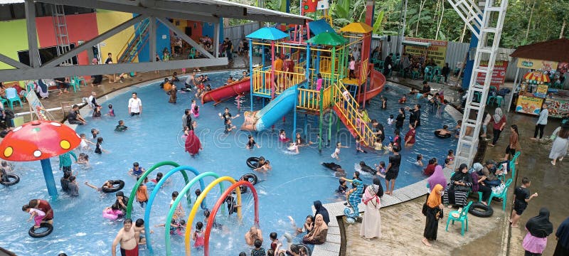 Natural Hot Spring Water Park on Holidays Editorial Photo - Image of ...