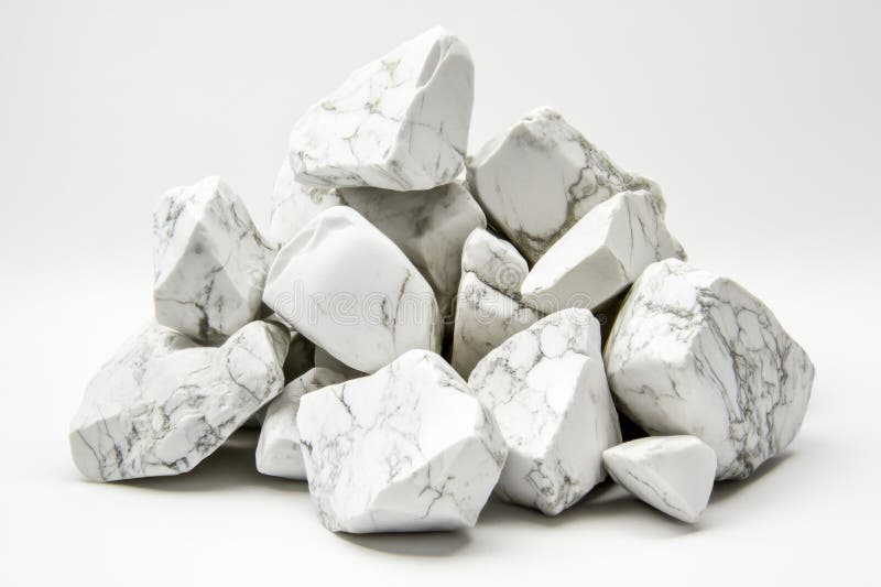 Natural Howlite Mineral Samples Displaying Unique White and Gray ...