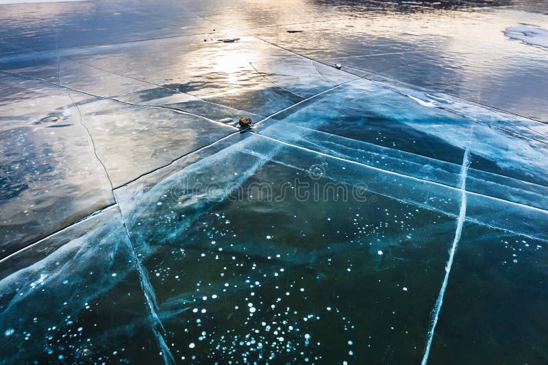 Natural ice on the lake stock image. Image of december - 49270283