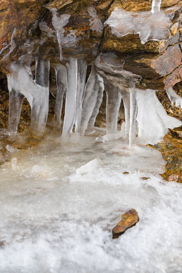 Natural Ice Sculptures Created by Ice in Sierra Nevada Stock Image ...