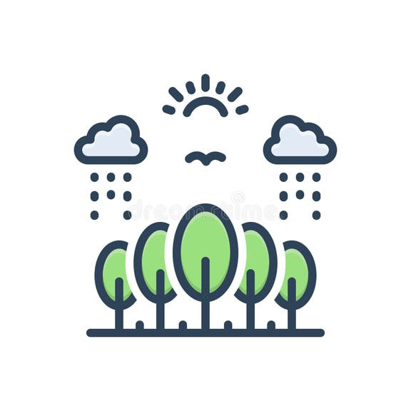 Color Illustration Icon for Natural, Naturalistic and Forest Stock ...