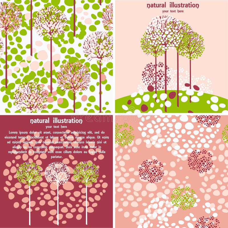 Natural Illustration and Patterns with Forests Stock Vector ...