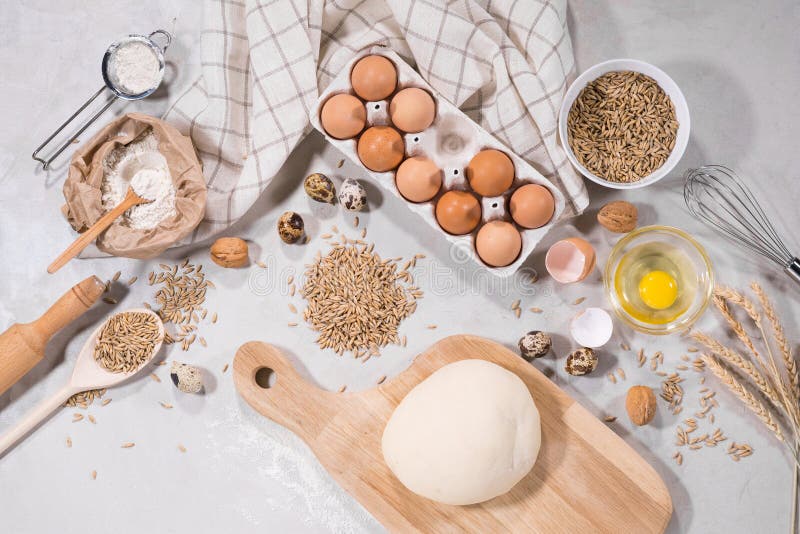 Natural Ingredients for Baking Stock Photo - Image of bakery, knead ...