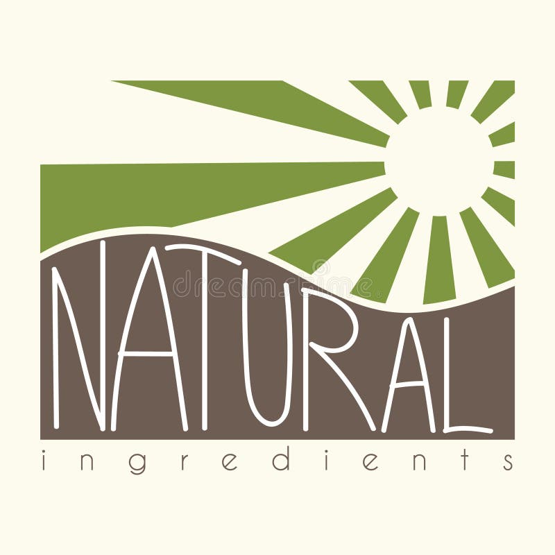 Natural Ingredients Label. Vector Illustration Decorative Design Stock ...