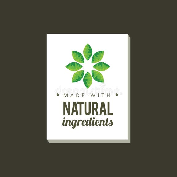 Natural Ingredients Label. Vector Illustration Decorative Design Stock ...