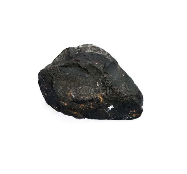Natural Jet Stone on a White Background Stock Photo - Image of ...