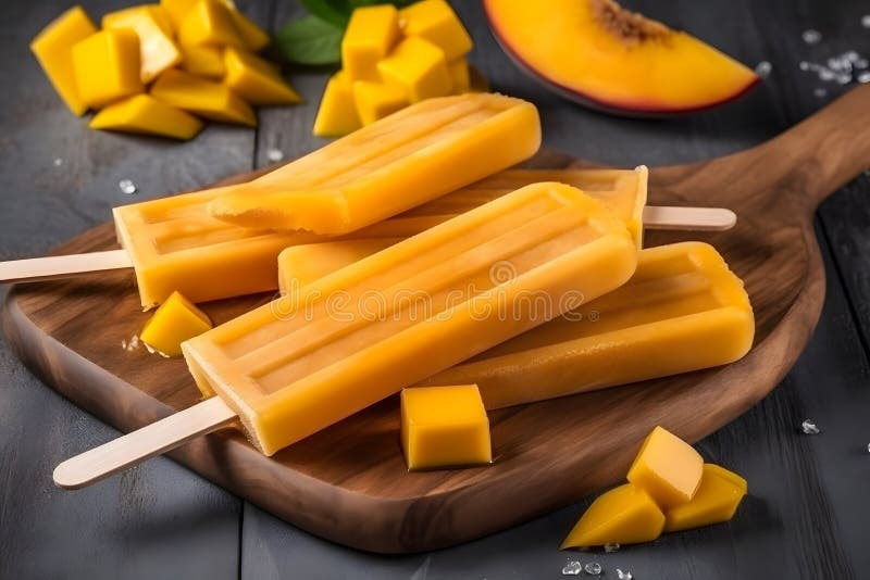 Natural Juicy Orange Popsicles. Refreshing Ice Pops Stock Photo - Image ...