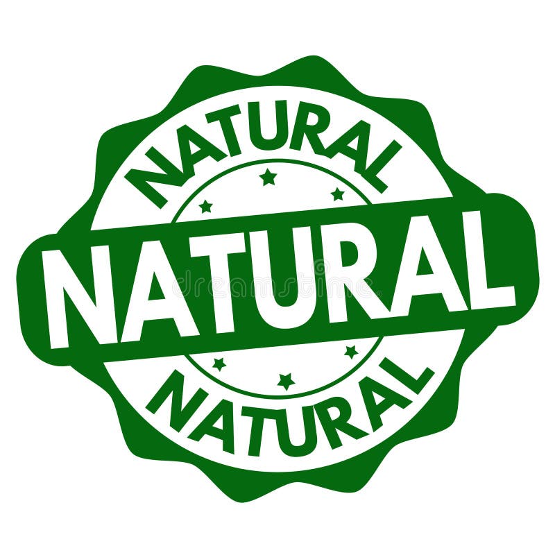 Natural Label with Leaf Icon. 100 Percent Natural, Vector Image Stock ...