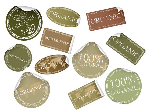 Natural Labels stock vector. Illustration of sign, symbol - 10447980