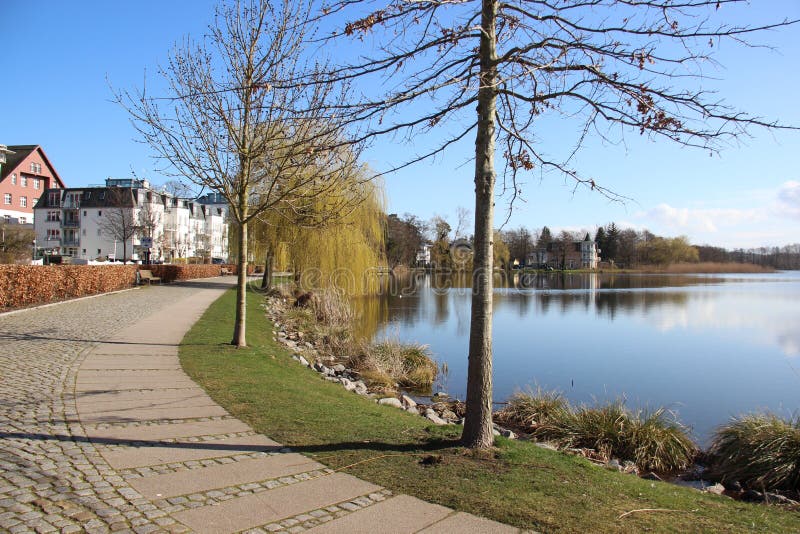 Residence and Natural Lake View Stock Image - Image of fields, lagoon ...