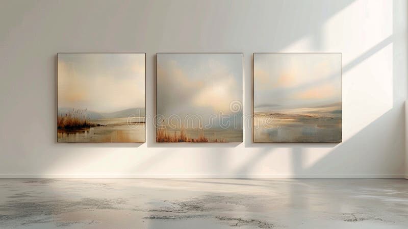 Natural Landscape Artwork Displayed in Modern Gallery during Daylight ...