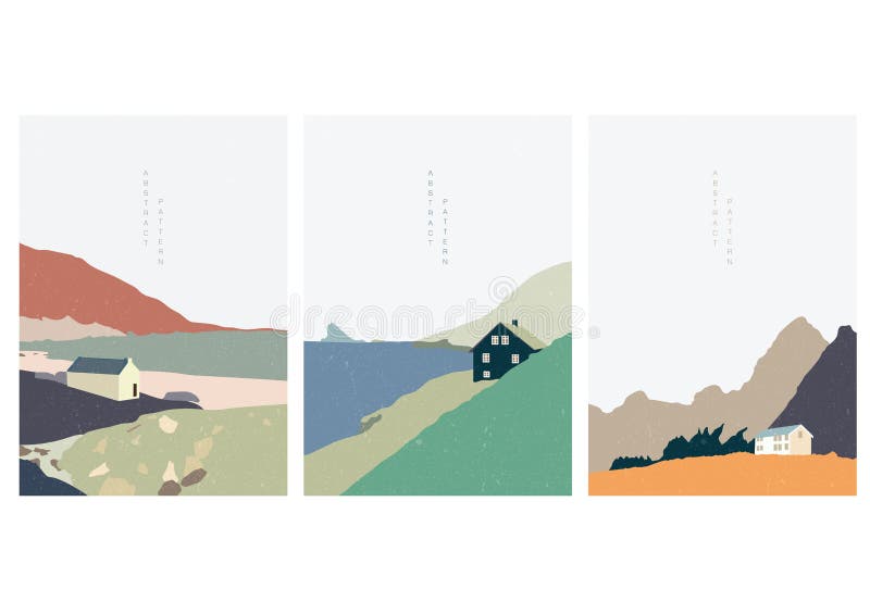 Natural Landscape Background Vector. Building Element With Mountain ...