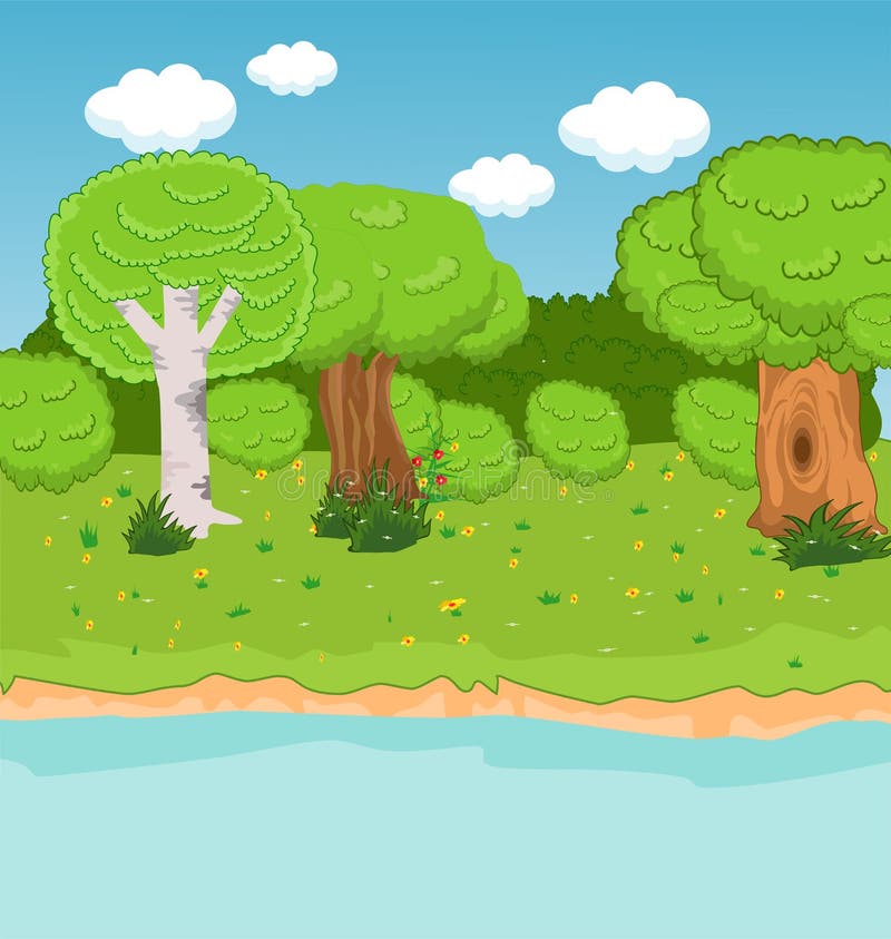 The Natural Landscape Cartoon Background Stock Vector - Illustration of ...