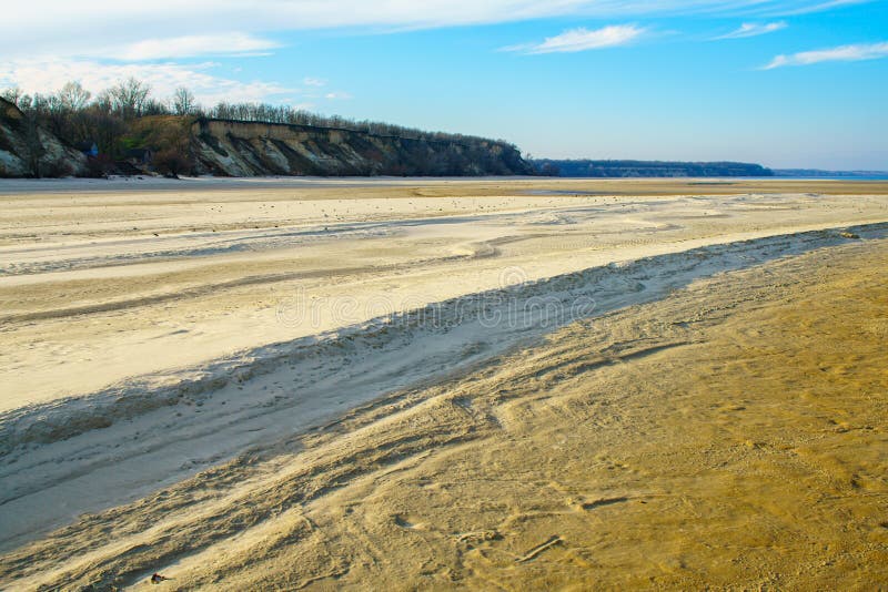 Natural Landscape, Cliff and Sandy Bank of the River Stock Photo ...