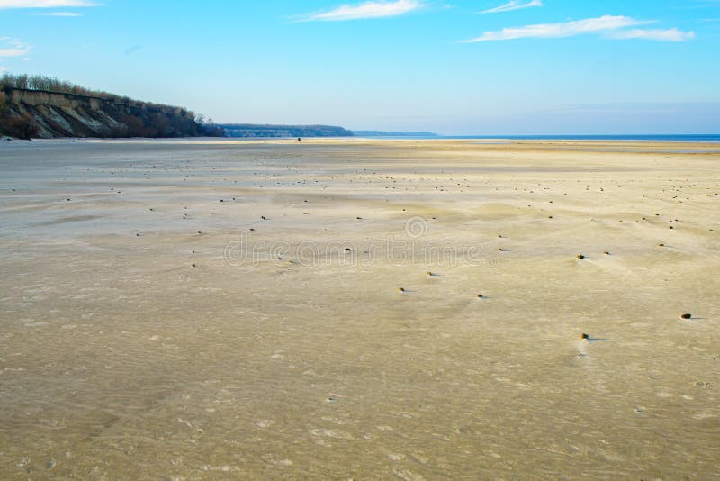Natural Landscape, Cliff and Sandy Bank of the River Stock Image ...