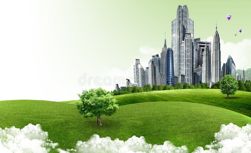Natural Landscape. Ecological Concept Stock Illustration - Illustration ...