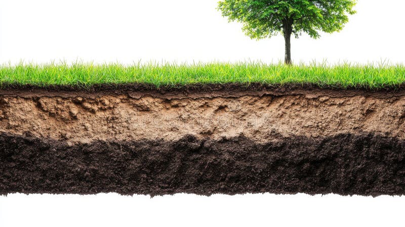 A Natural Landscape Featuring Layered Soil, Pine Trees, and Rocks in a ...