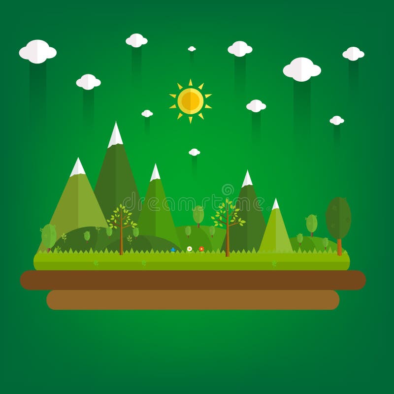 Natural landscape stock vector. Illustration of flowers - 81245739