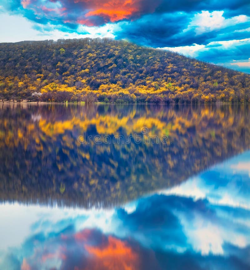 Forest reflection in water stock image. Image of altitude - 106852011