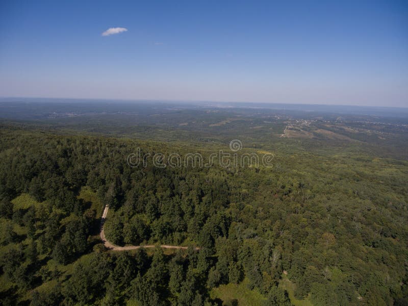 Natural Landscape. Forest Road Stock Image - Image of aircraft, freedom ...