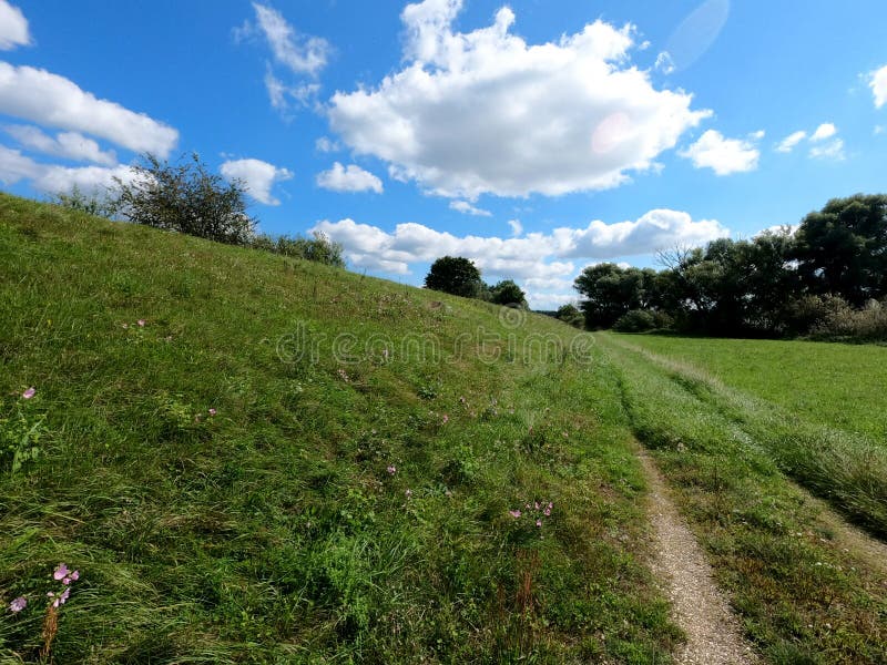Natural Landscape of a Hill Covered in Greenery Stock Image - Image of ...