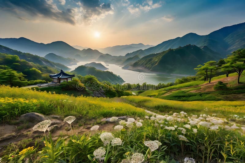 Natural Landscape of Korea Background Generative Using Ai Stock ...