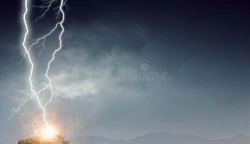 Dramatic Thunder Background Stock Image - Image of weather, struck ...