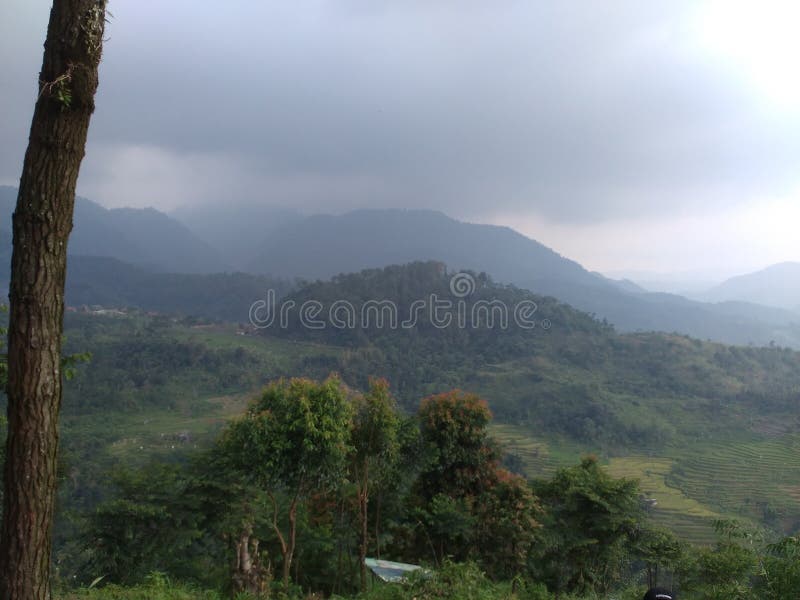 The Natural Landscape of Mount Slamet, Bogor City Stock Image - Image ...