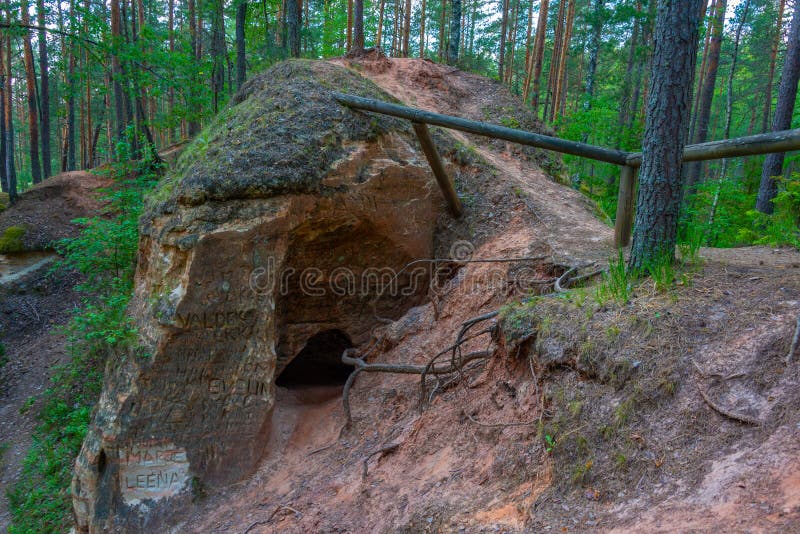 Natural Landscape of Piusa Caves in Estonia Stock Image - Image of ...