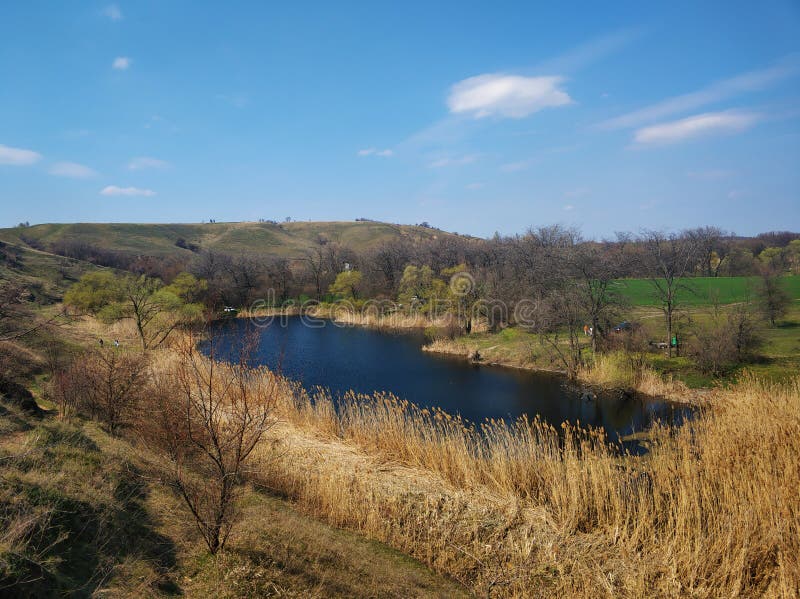 Natural Landscape. a Pond in a Quiet Secluded Location Stock Photo ...