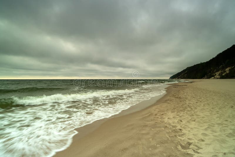 Natural Landscape from the Sea on a Cloudy Windy Day Stock Image ...