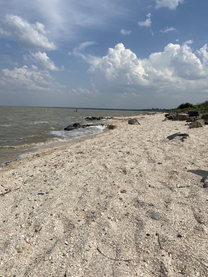 Natural Landscape of the Sea Coast, Pebble Beach. Stock Photo - Image ...