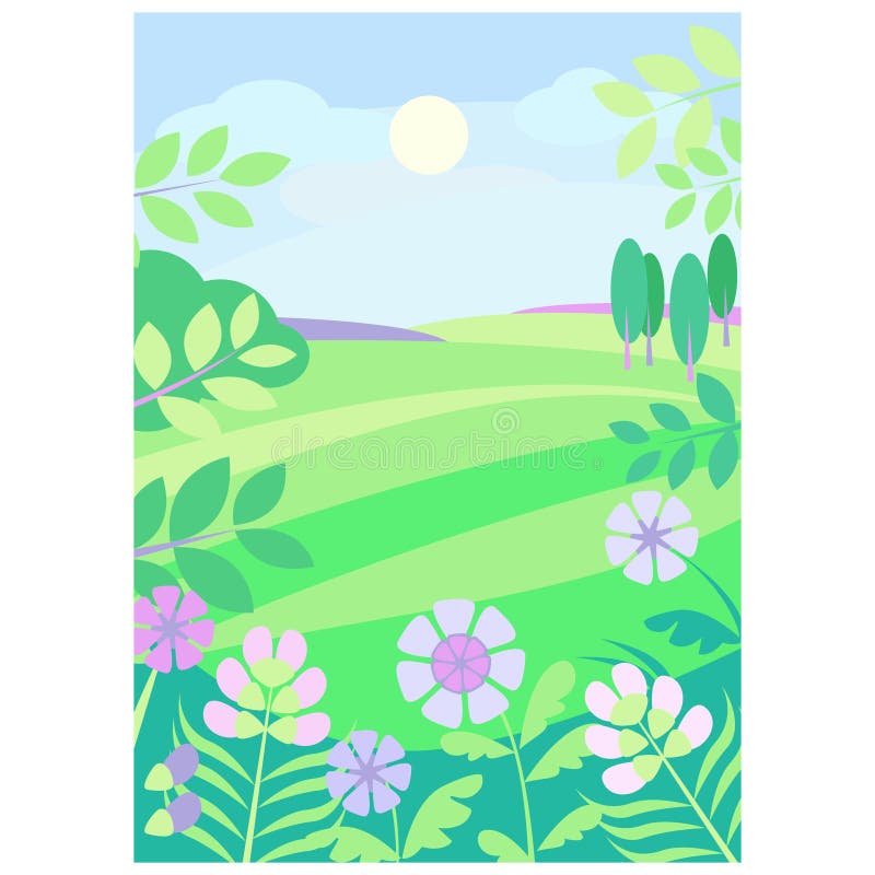 Natural Landscape. Spring or Summer. for Postcards, Banners, Posters ...