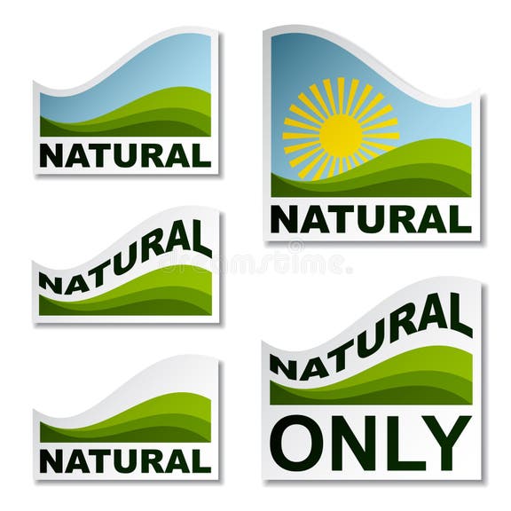 Natural landscape stickers stock vector. Illustration of label - 23413097