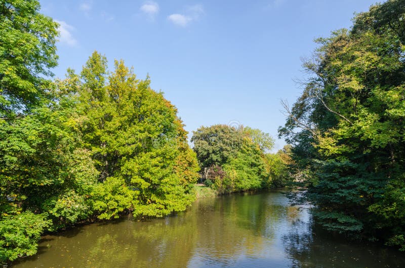 Natural Landscape with Trees and a River Stock Photo - Image of scenery ...