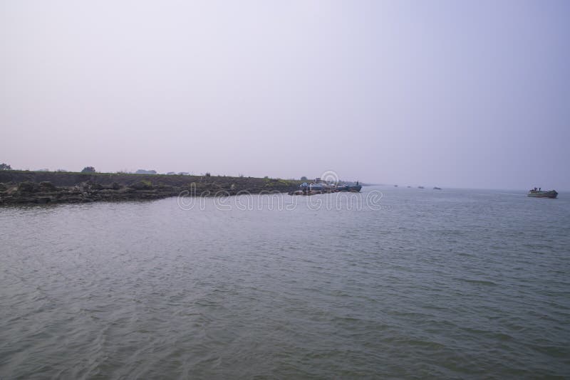 Natural Landscape View Coast of the Padma River with Sand Dunes and ...