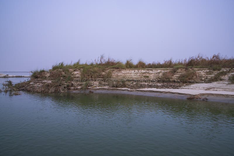 Natural Landscape View Coast of the Padma River with Sand Dunes and ...