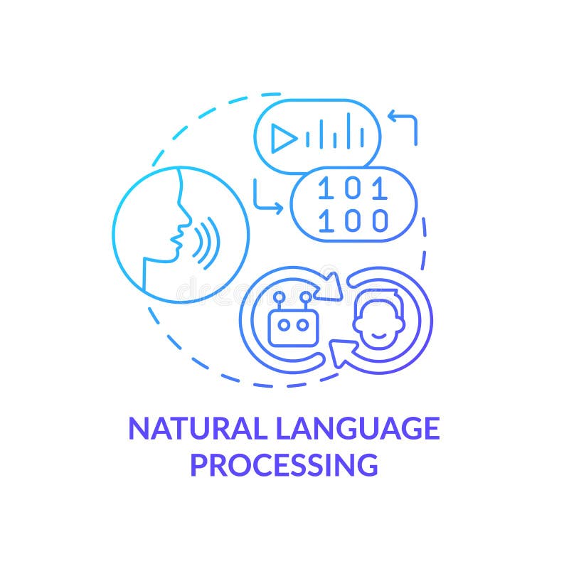 Natural Language Processing Blue Gradient Concept Icon Stock Vector ...